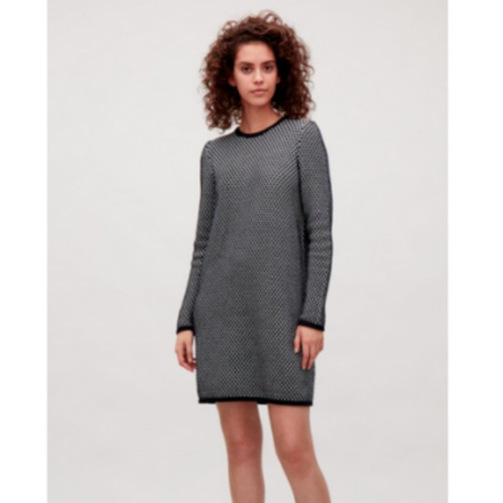 Cos Raised Knit Dress - Gem